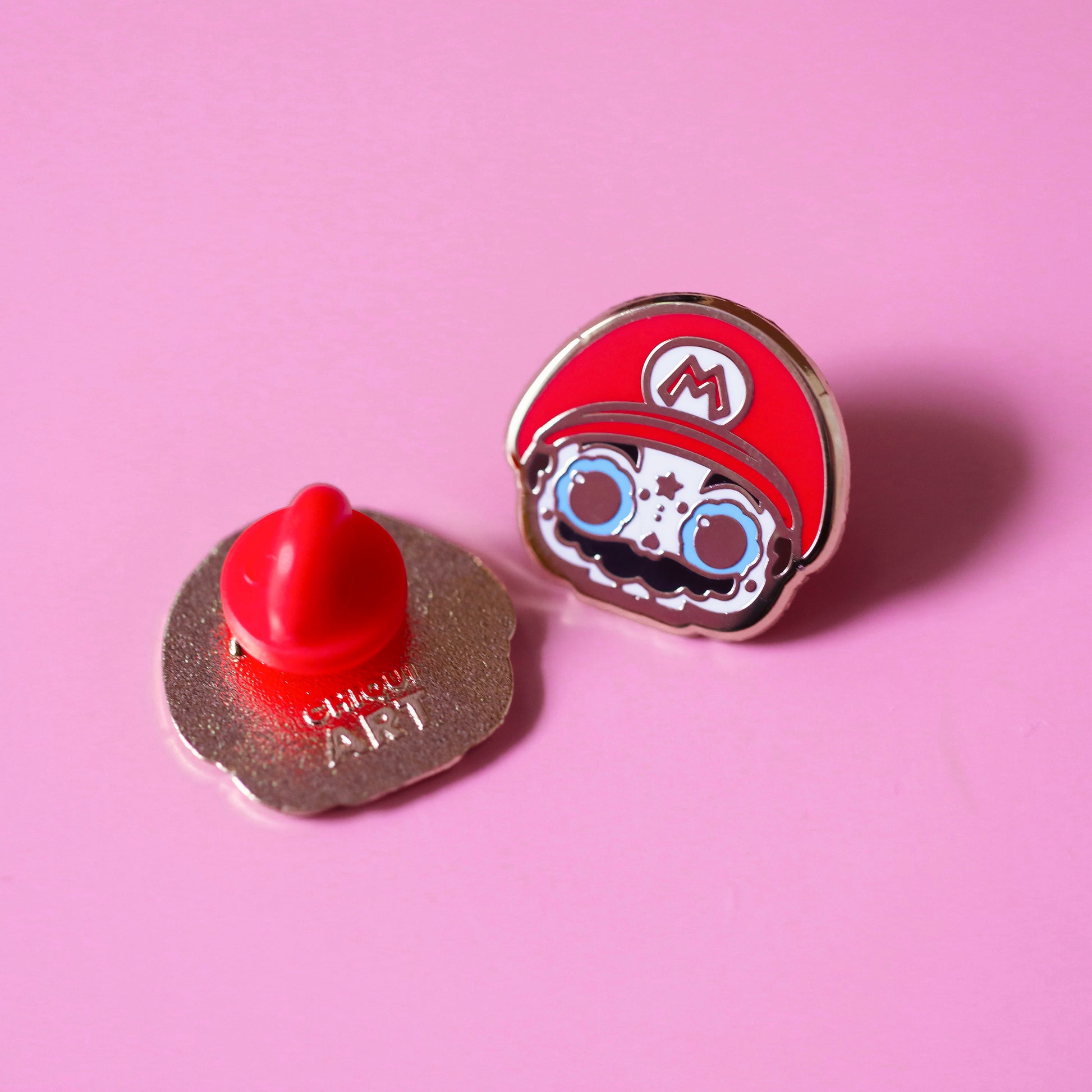[BUNDLE] Mario + Luigi Skull Gold Plated Hard Enamel Pins – CHIQUI ART